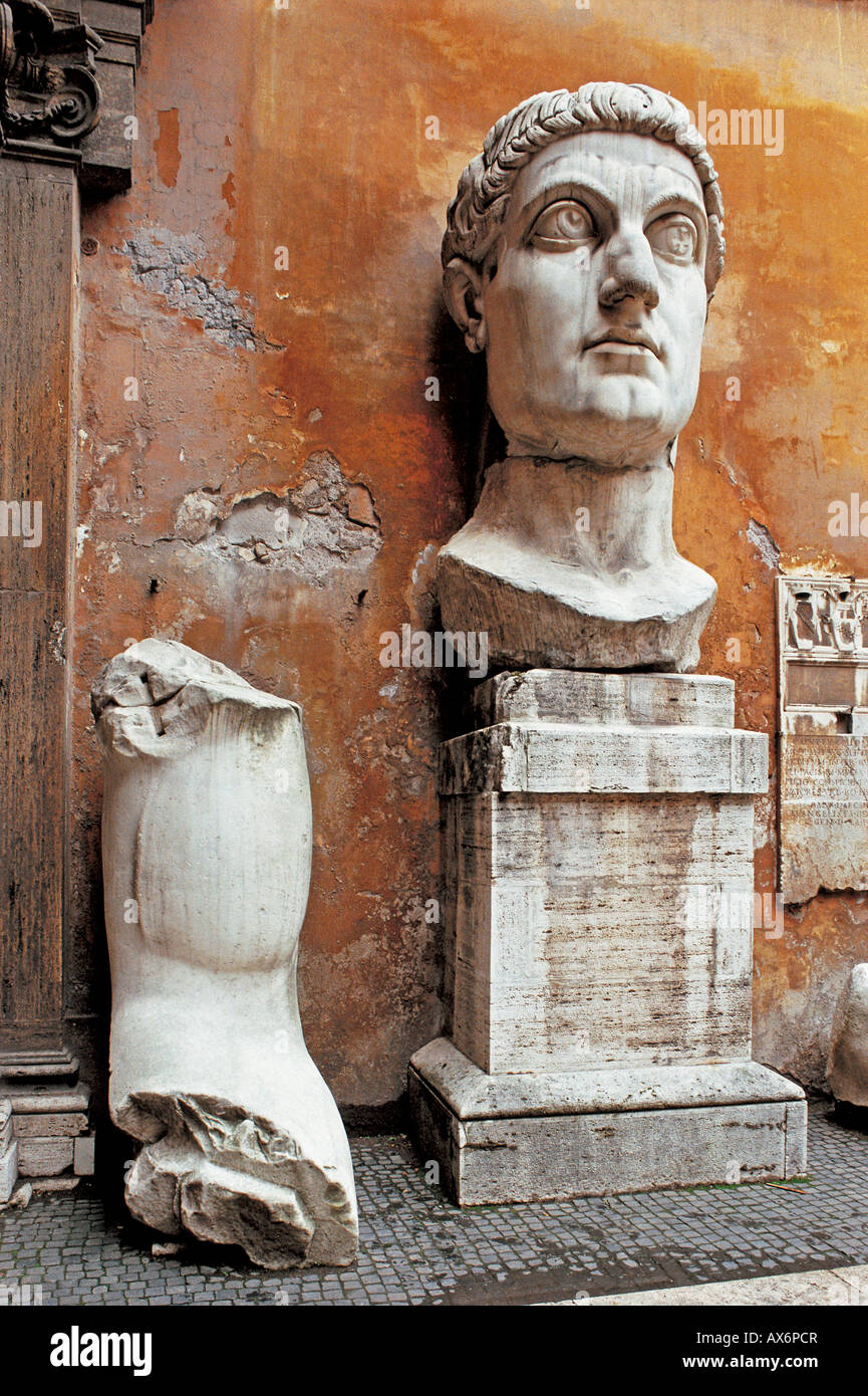Fragments of Constantine statue, Palazzo Dei Conservatory, Rome, Italy ...