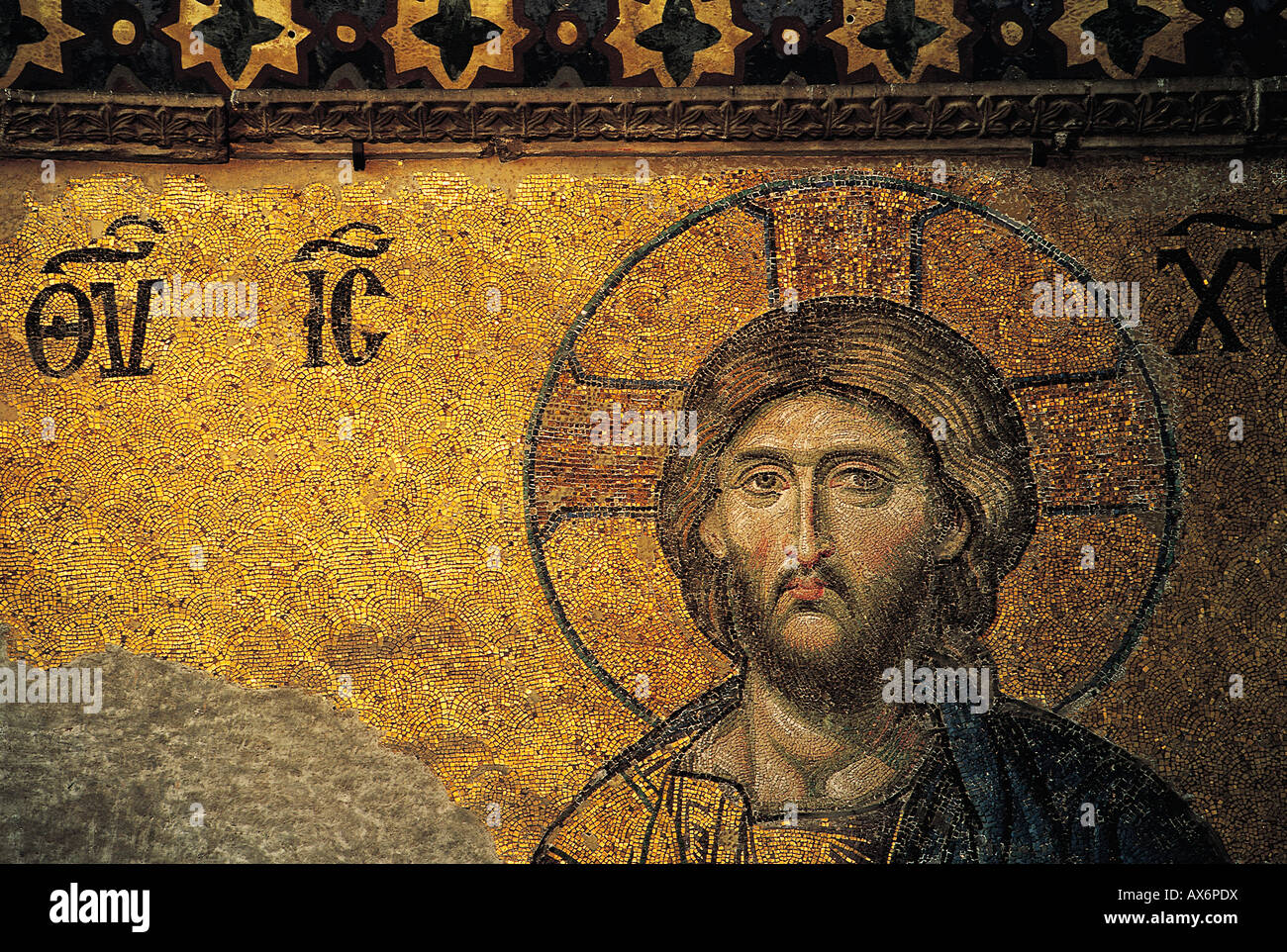Mosaic tiles of Jesus on wall Stock Photo - Alamy