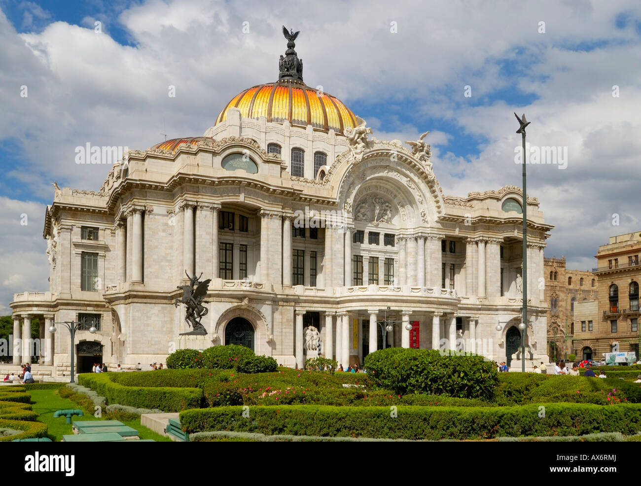 Lawn in front of opera house Palacio de Bellas Artes Mexico City Mexico ...
