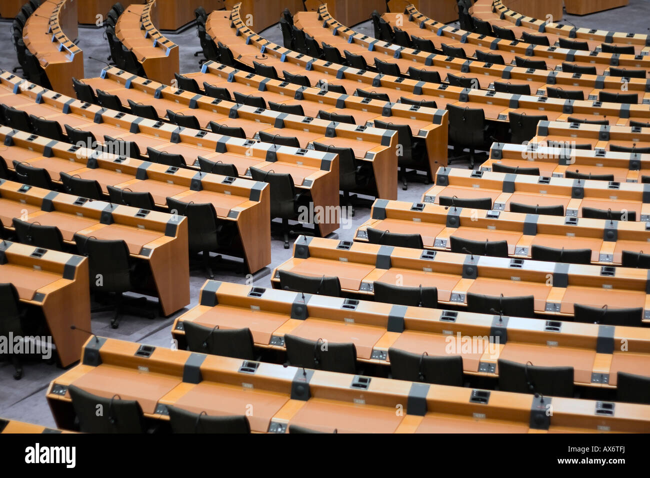 Seats and tables in a conference room Stock Photo - Alamy
