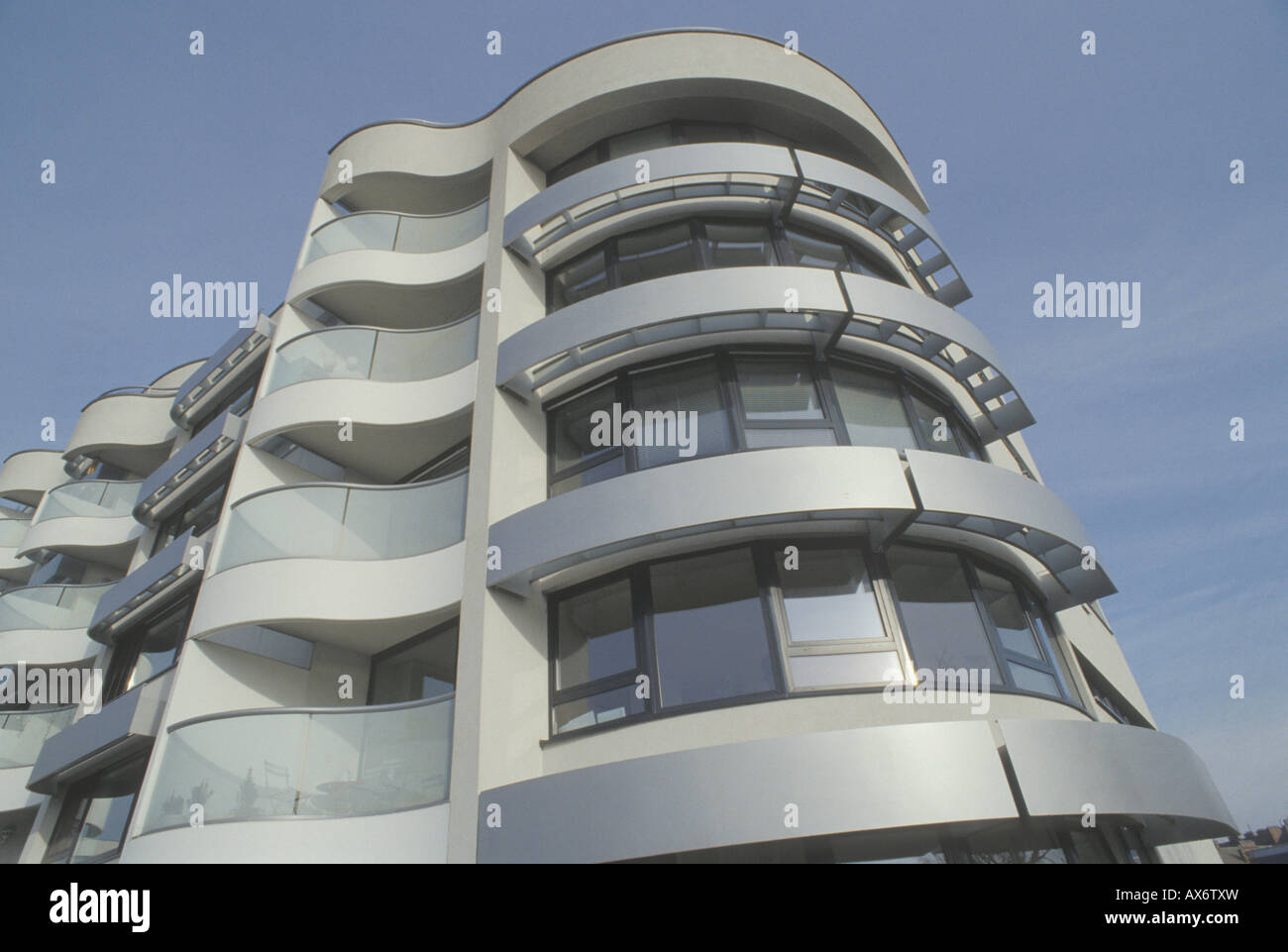 Modern new building at the new Danube detail Stock Photo - Alamy