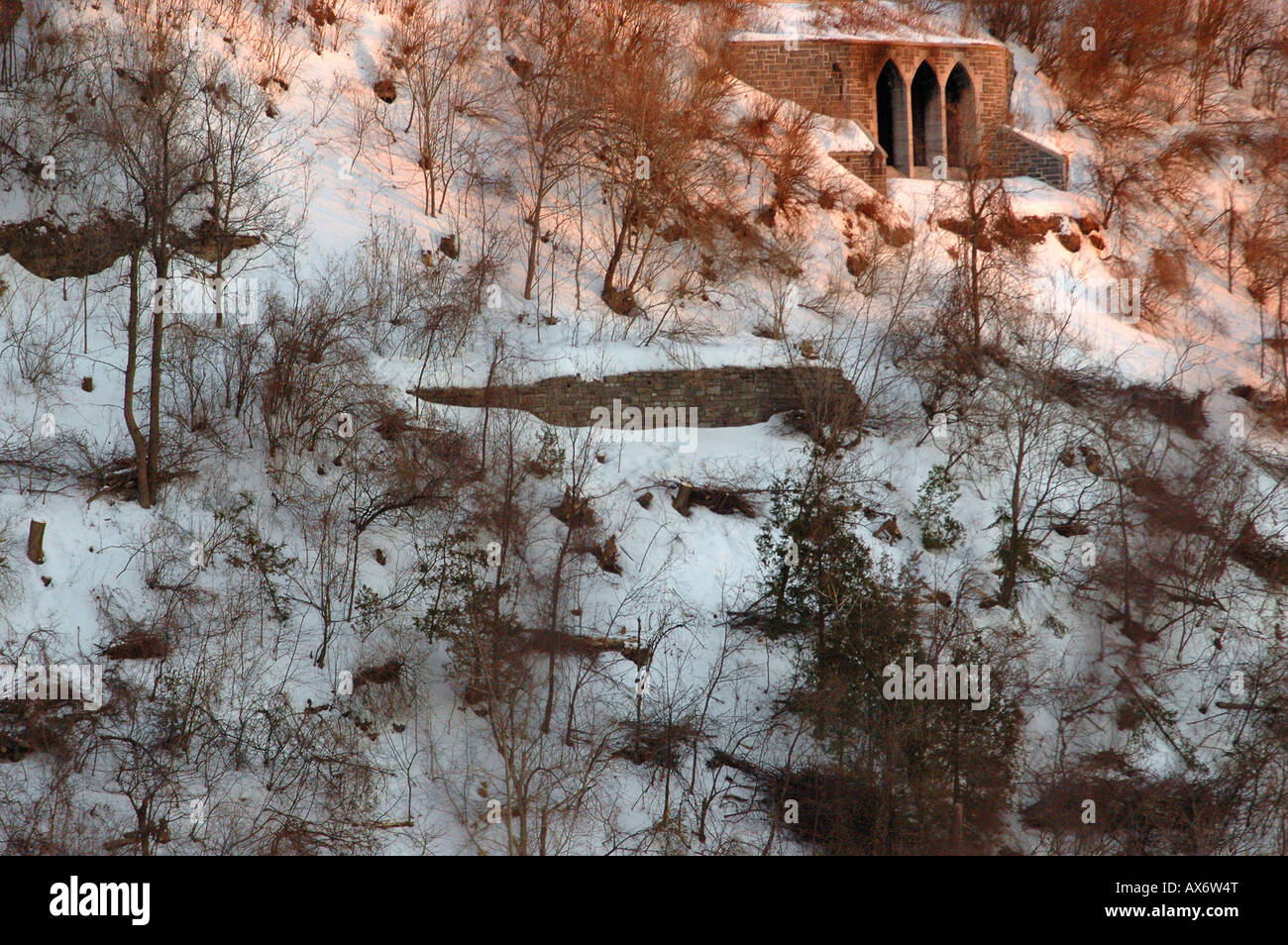 A small stone structure built on the far slope of Canadas Parliament ...