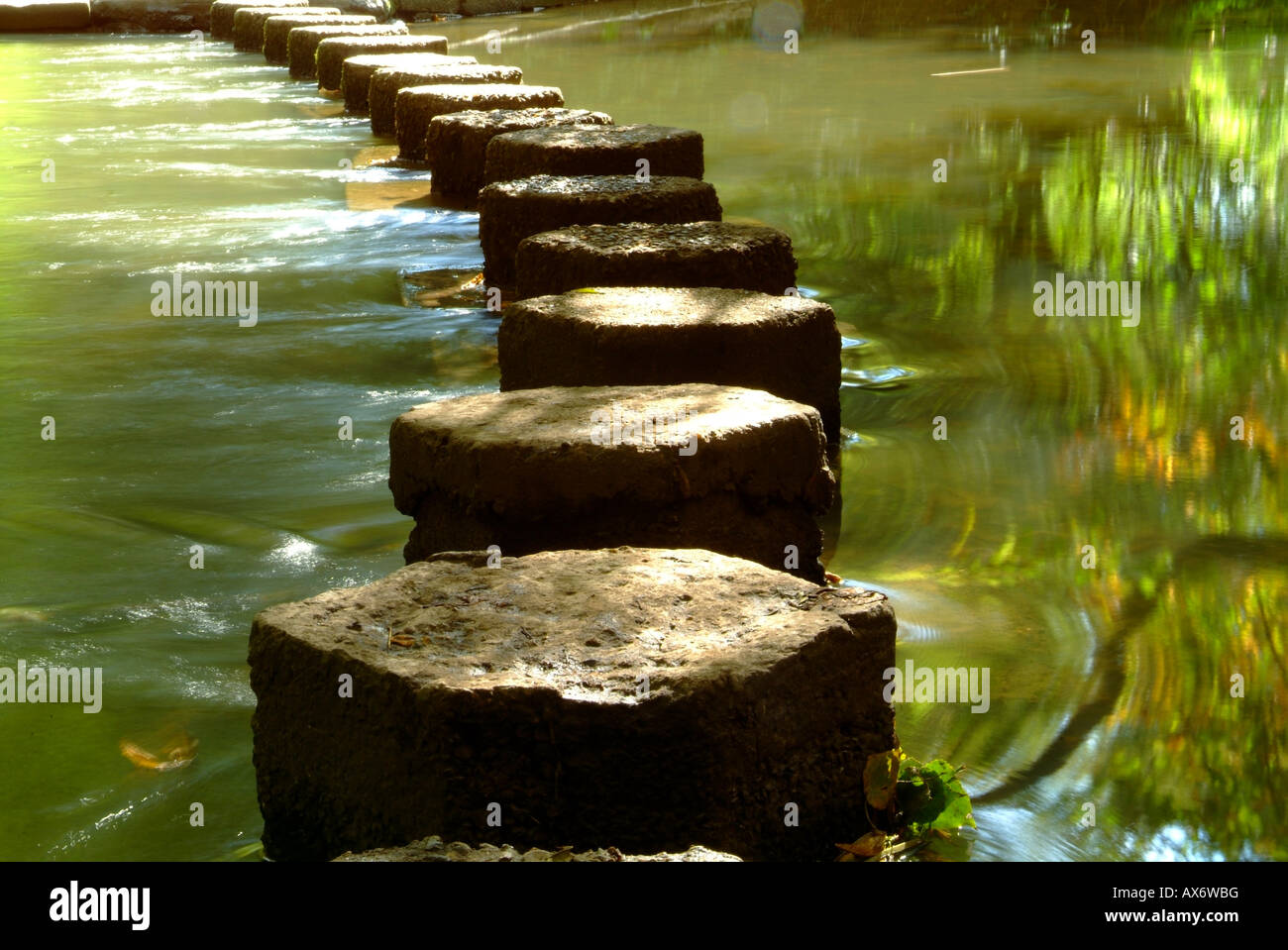 The Stepping Stones used to cross the River Mole near Box Hill Dorking ...