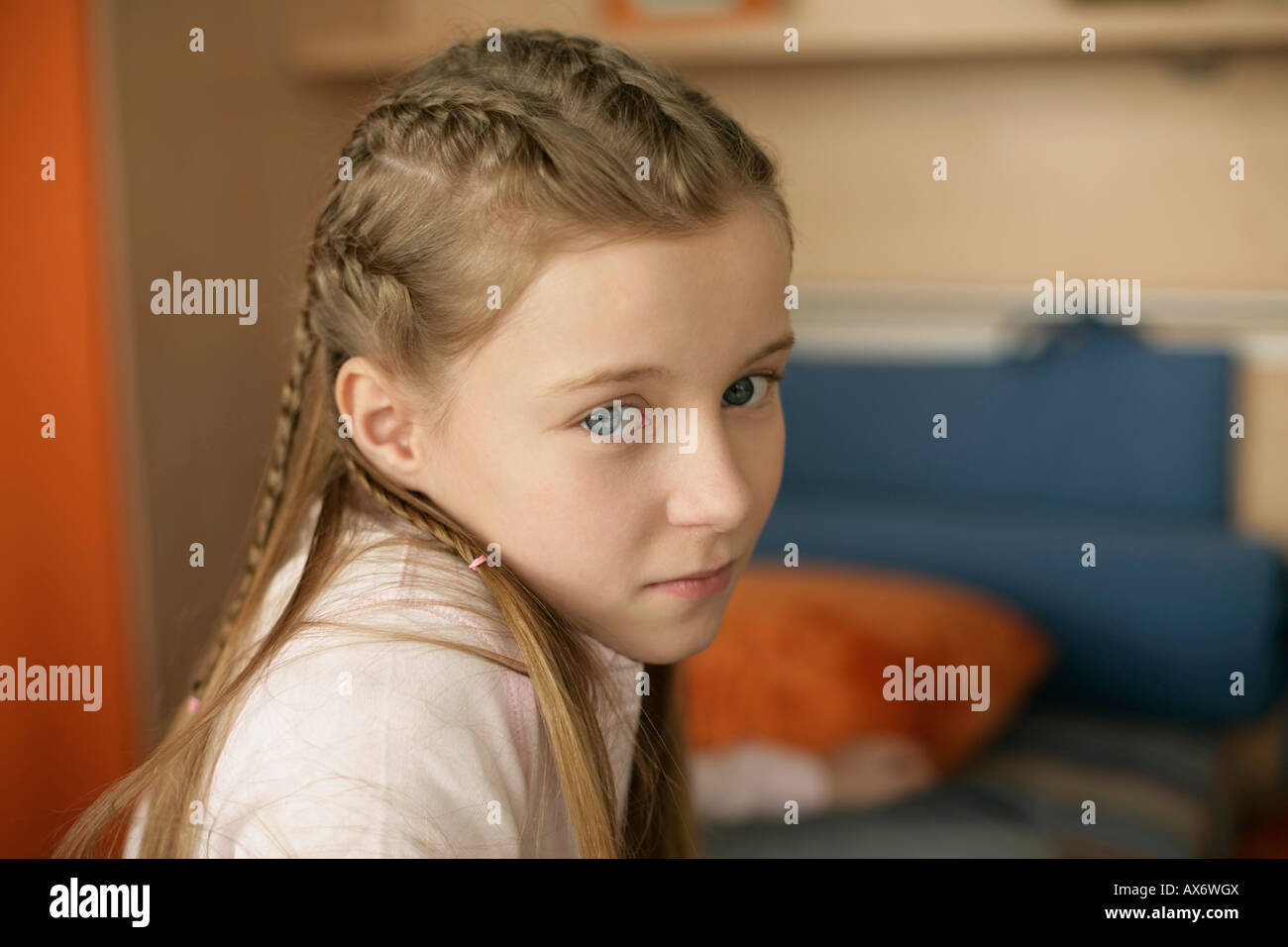 Portrait of a girl with braids Stock Photo - Alamy