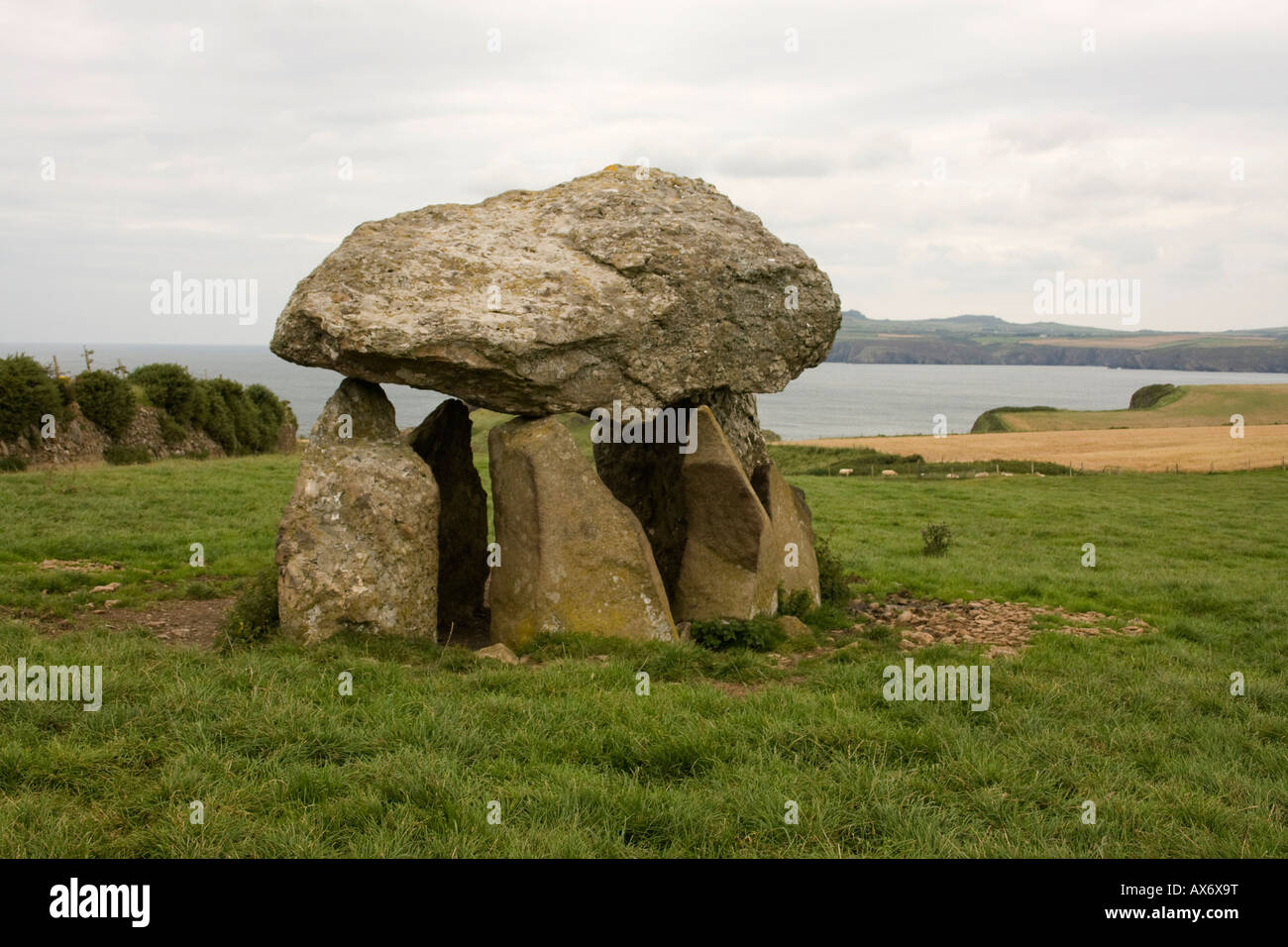 Carreg Samson dolmen near Mathry in Pembrokeshire Wales. Burial chamber ...