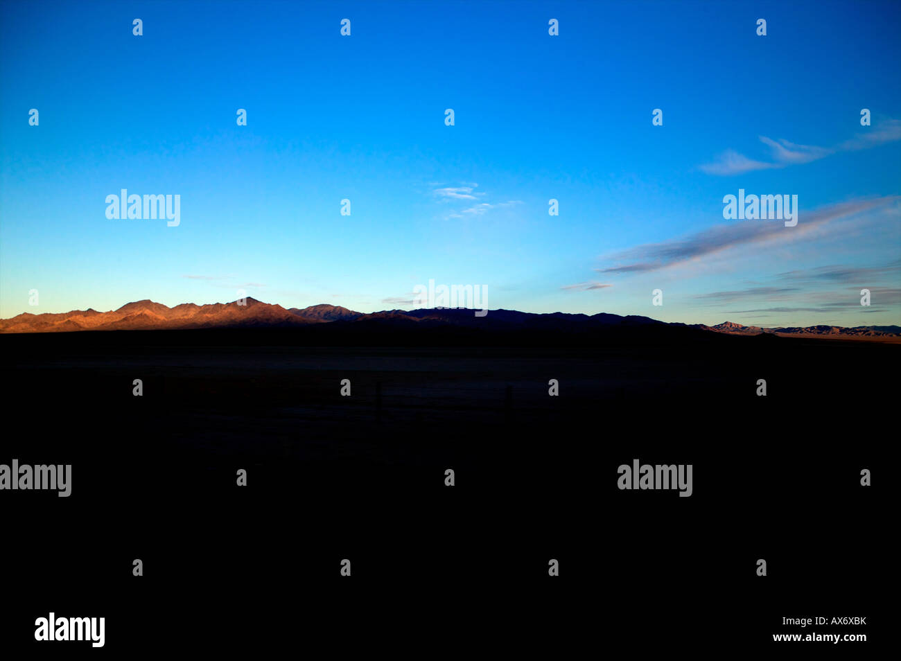 Mojave desert landscape California at sunset vast open space in desert ...