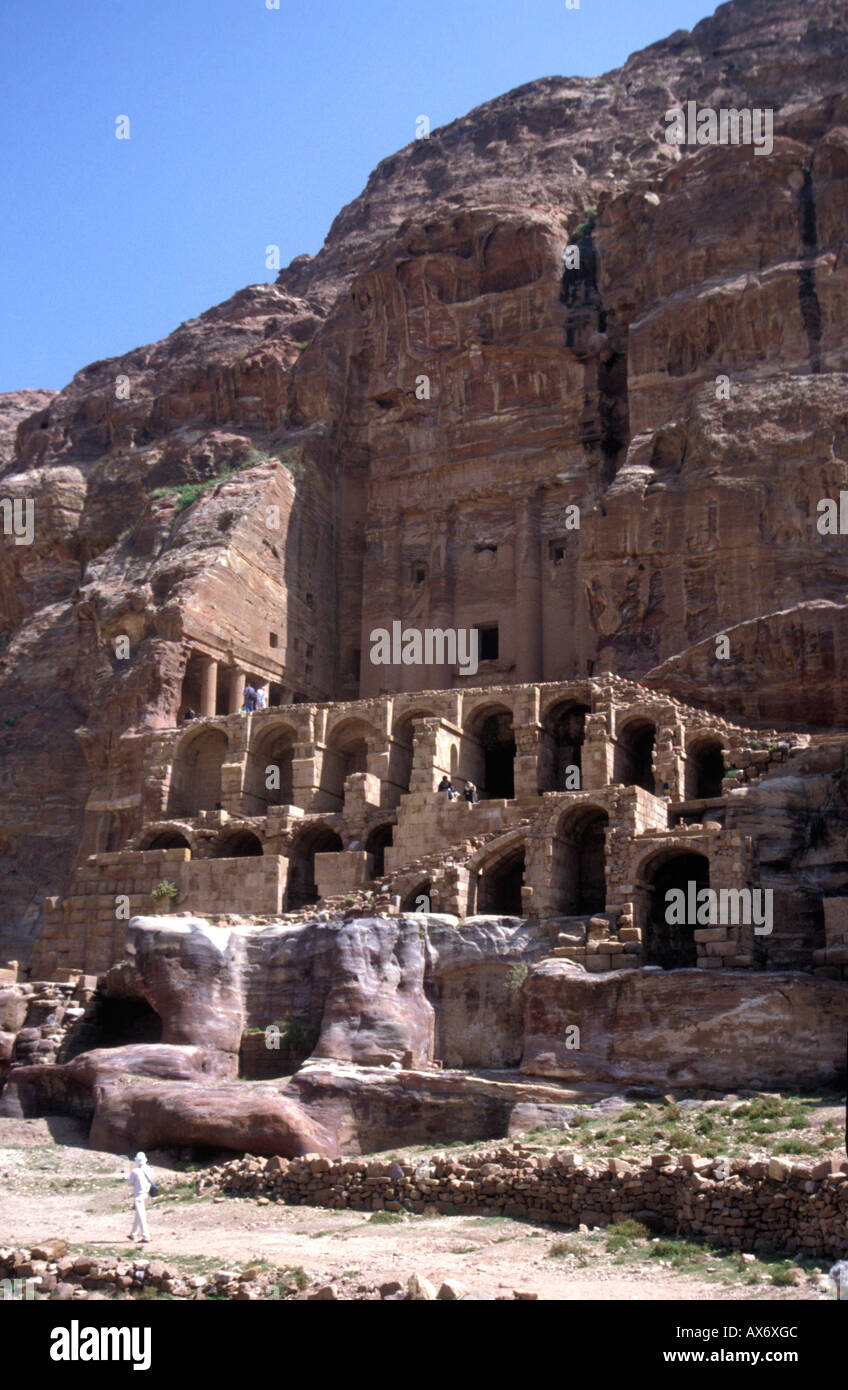 JORDAN Local Caption Petra Royal Cave Tombs Stock Photo - Alamy