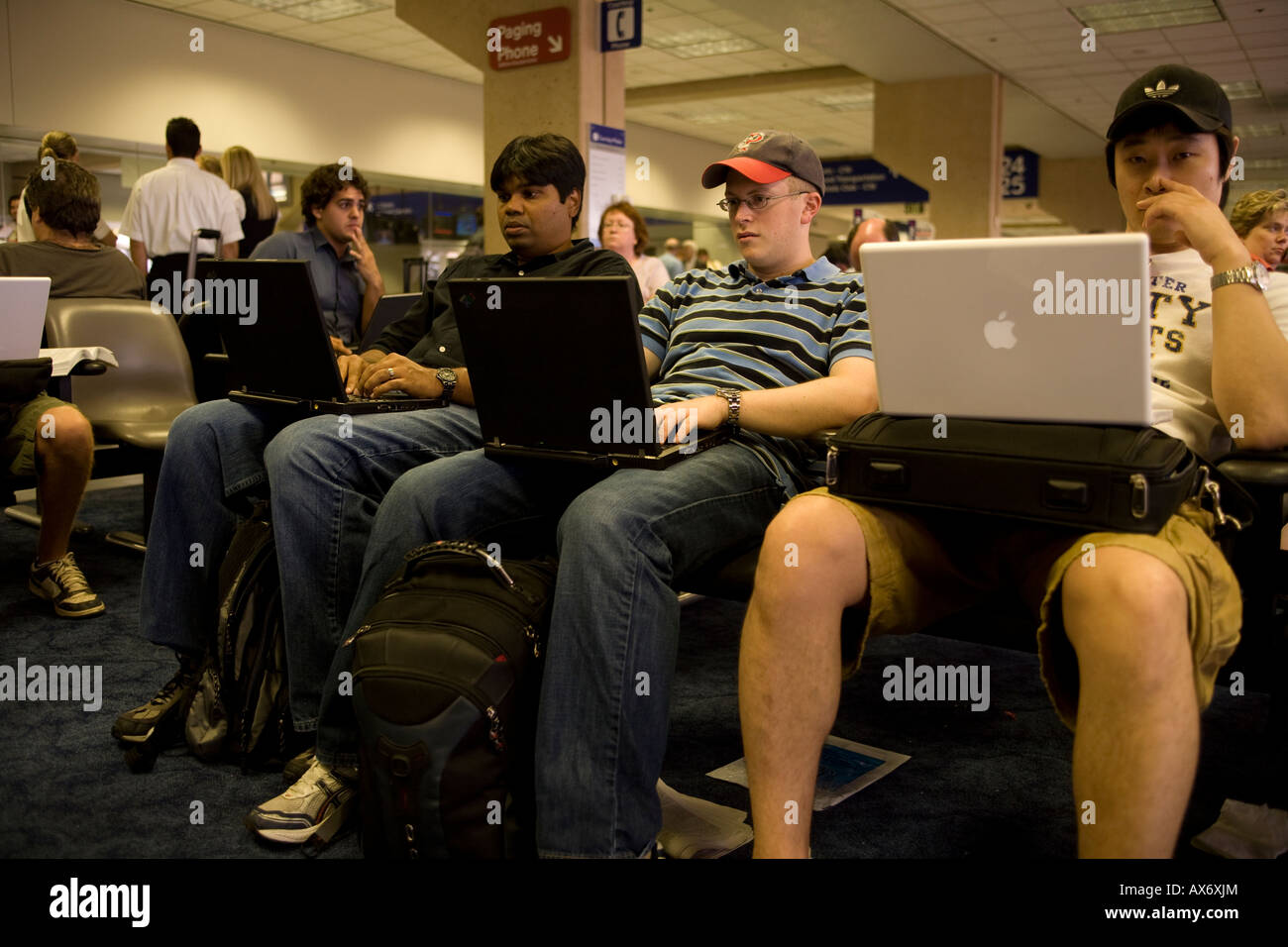 2007, Dallas Airport, Dallas, Texas. Laptop computers are showing up ...