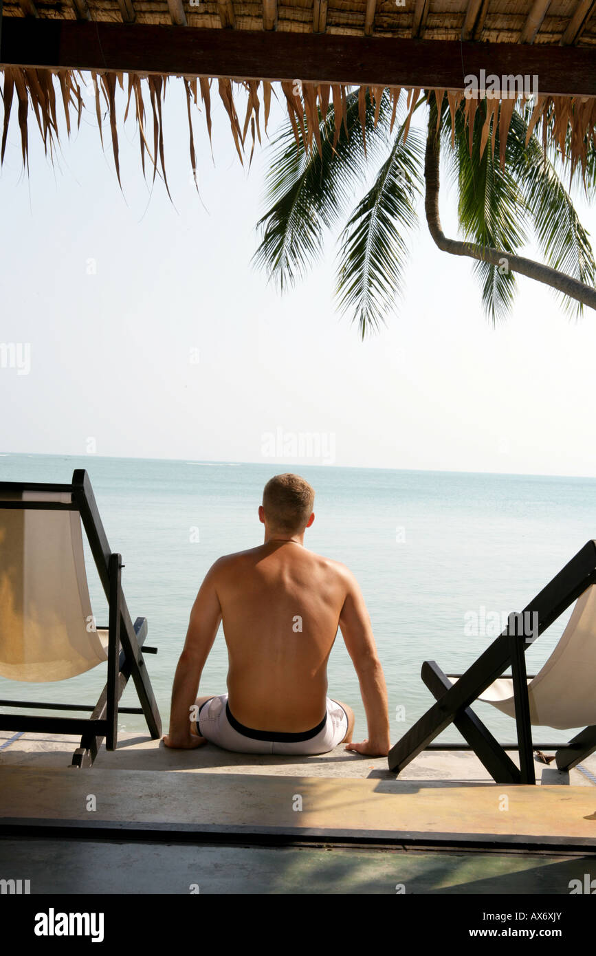 man overlooking ocean Stock Photo - Alamy