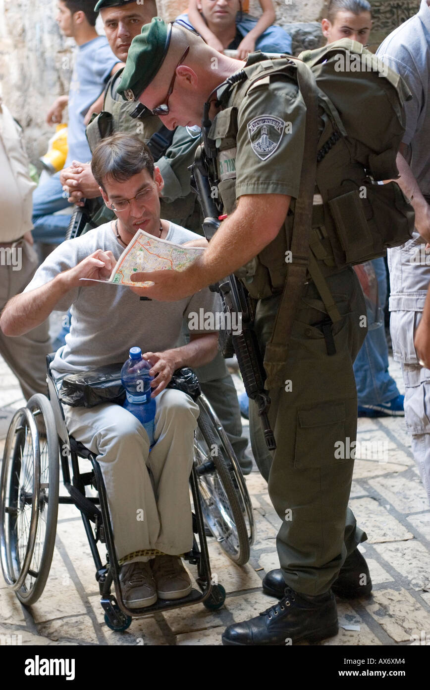 Israel Jerusalem border police patrol in the Muslim quarter old city of ...