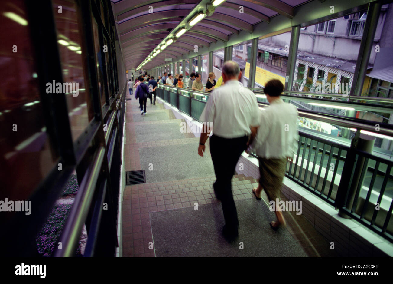 People commuting on the Central Hong Kong Escalators the longest ...