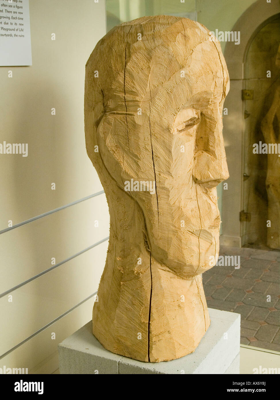 A wooden sculpture by Simon Kent in the Apsidal Gallery of the Orangery ...