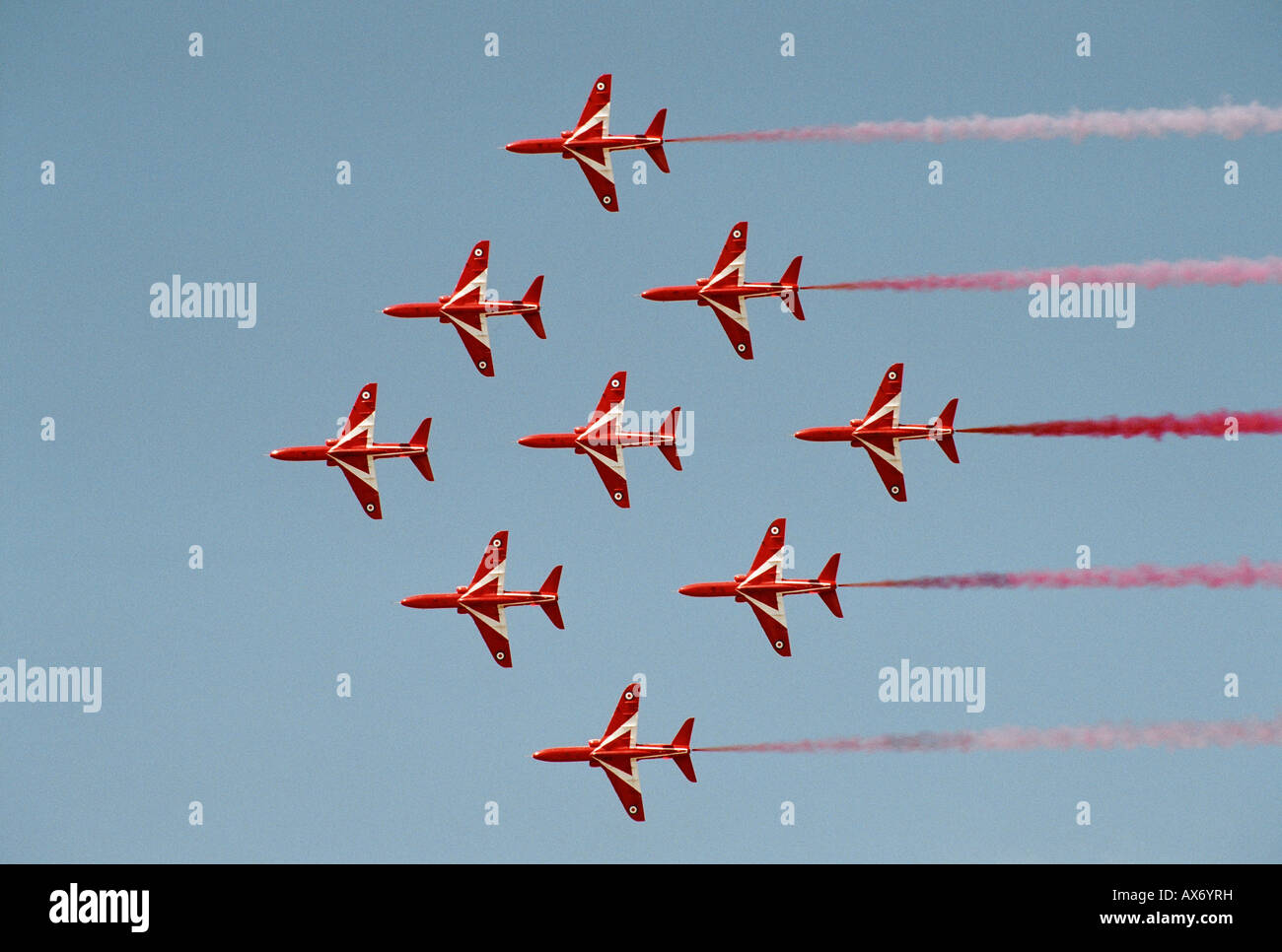 RAF Red Arrows Diamond Nine Stock Photo - Alamy