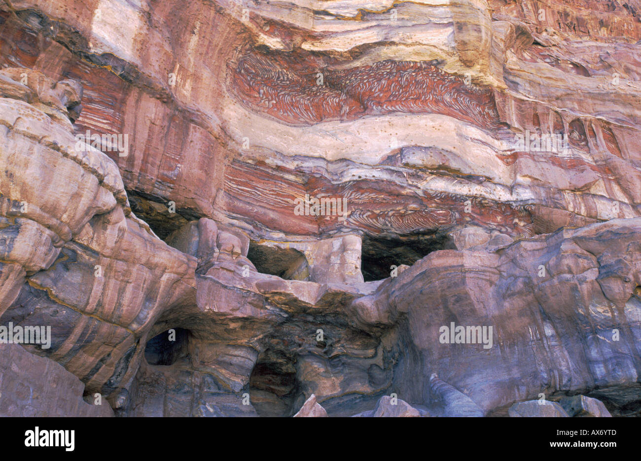 Rock tombs, showing the unique coloured strata, the Red Rose City ...