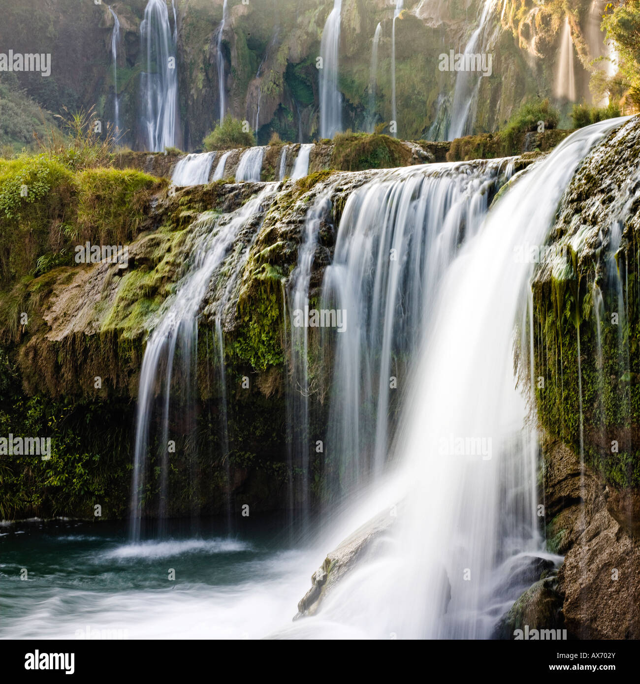 Lower cascades of Jiulong (Nine Dragons) waterfall Yunnan, China Stock ...