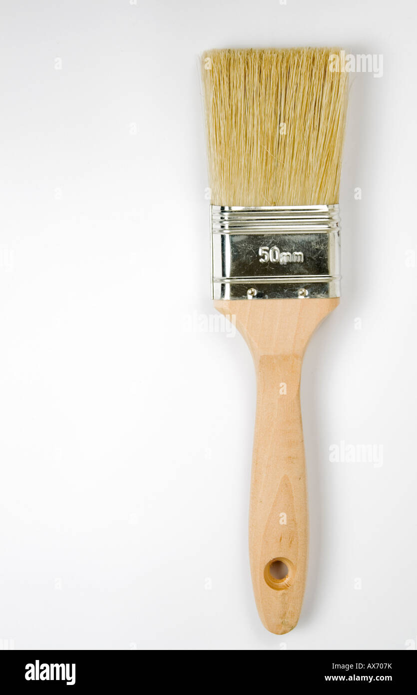 Paintbrush on a white background Vertical shot Stock Photo - Alamy