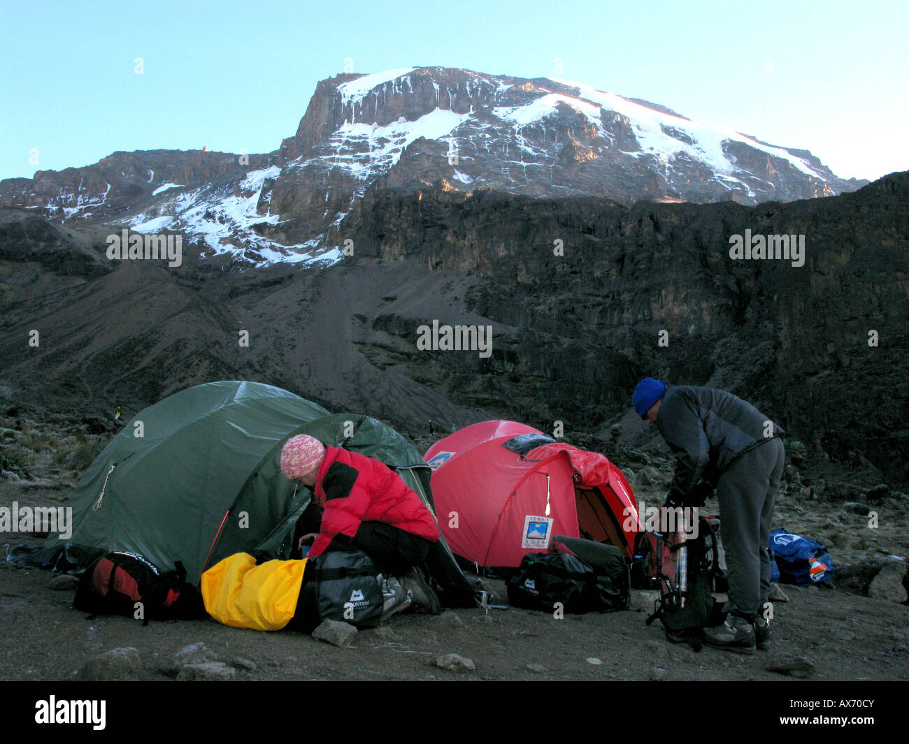 Barranco camp below Mount Kilimanjaro in Northern Tanzania, the highest ...