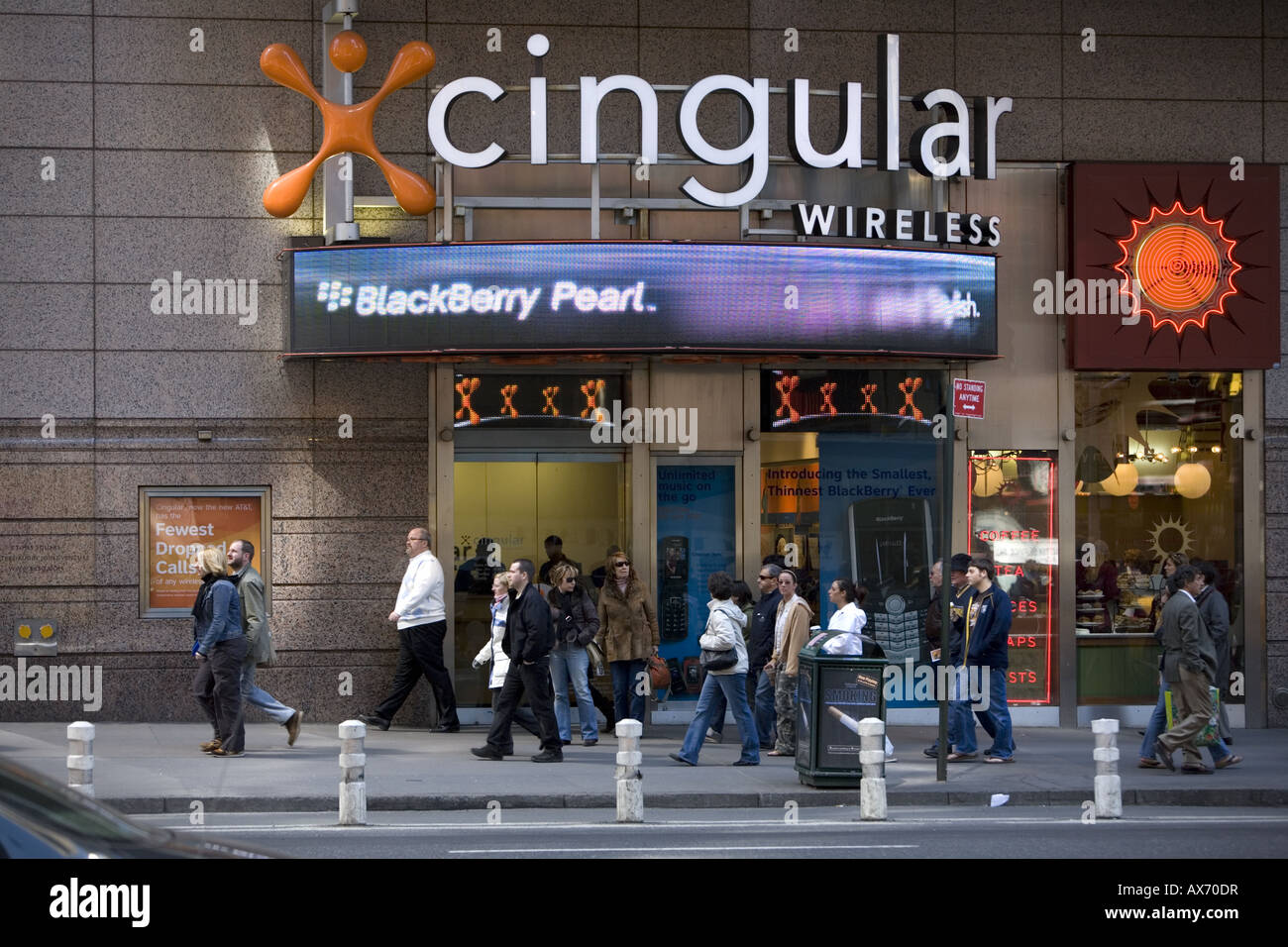 advertising Cingular store nyc new york city street pedestrians cell ...