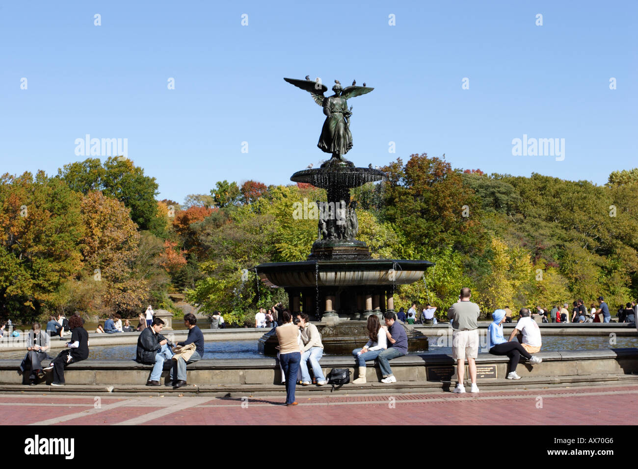 Central Park Bethesda Terrace Angel of the Waters Fountain Manhattan ...