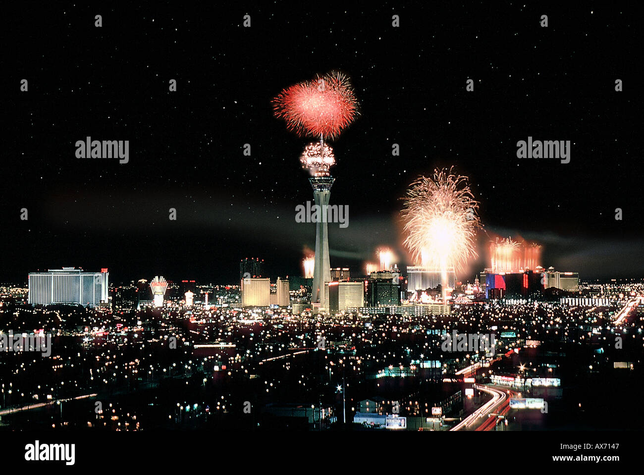 City wide fireworks display in Las Vegas Nevada Stock Photo - Alamy
