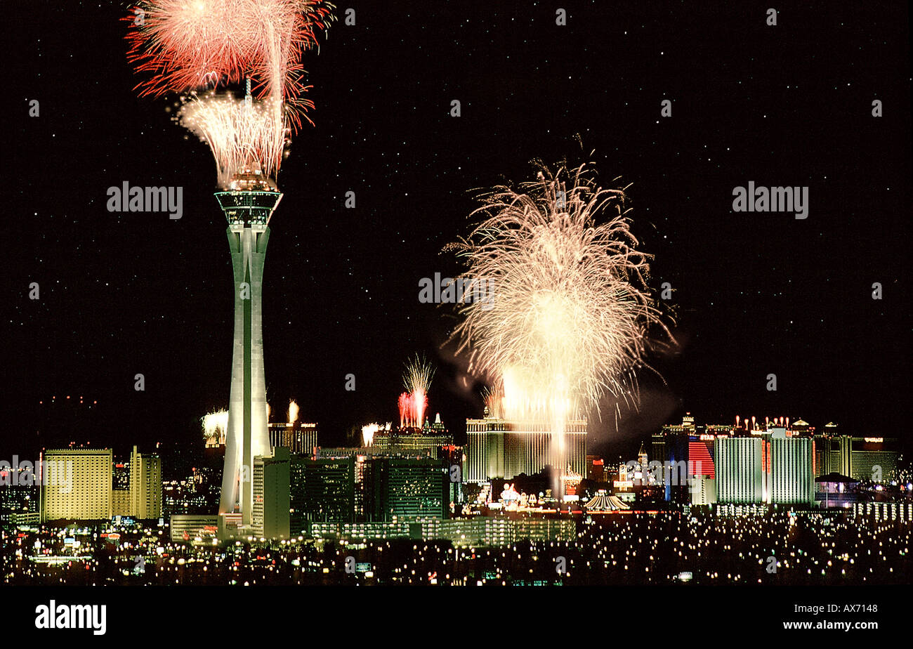 Major fireworks display co ordinated by the biggest Hotels and Casinos ...