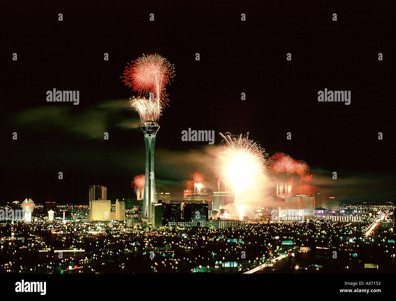 Powerful pyrotechnical exercise in Las Vegas Nevada Stock Photo - Alamy