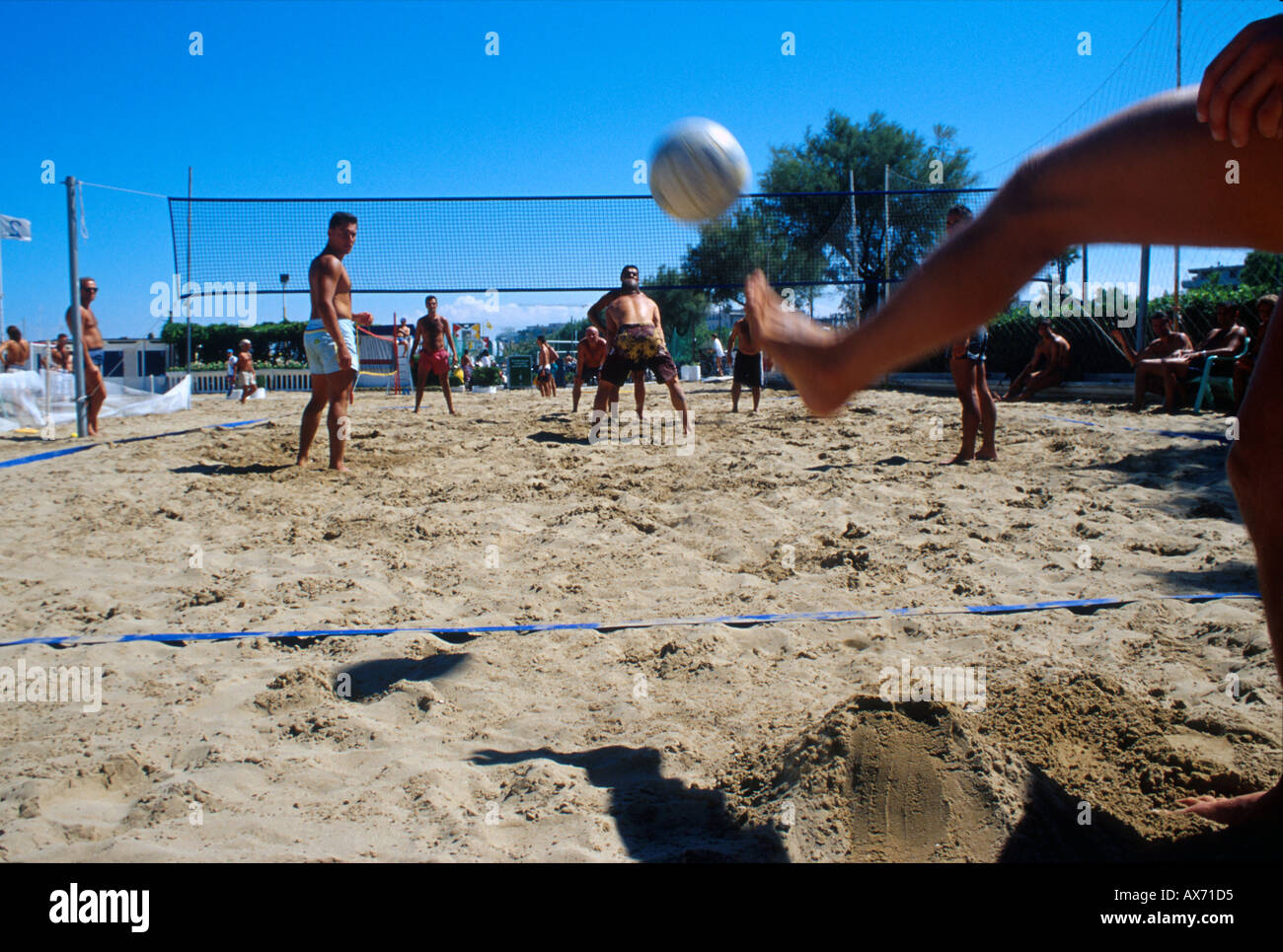 beach football in rimini Stock Photo - Alamy