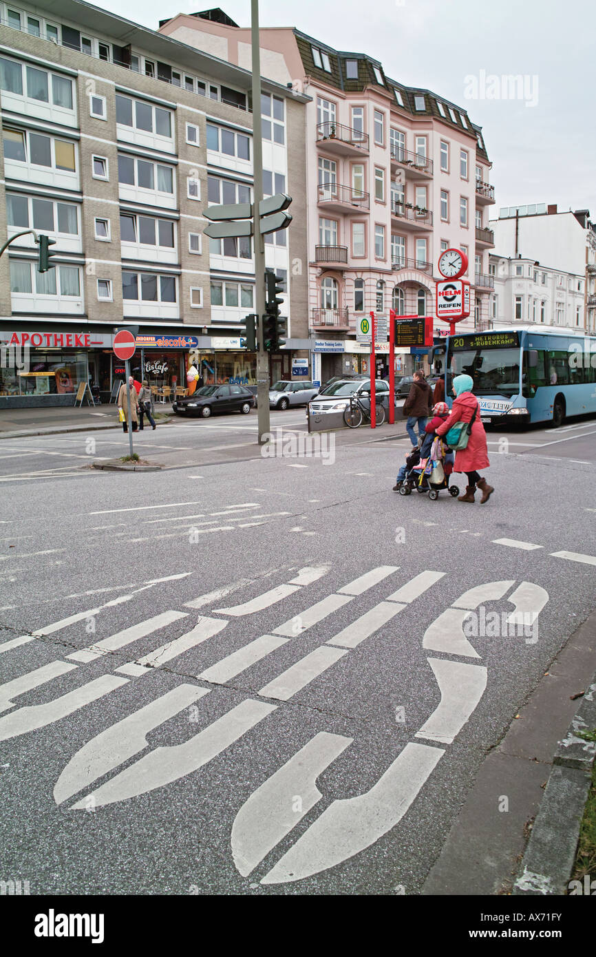 Bus lane public transportation Germany Hamburg Stock Photo - Alamy