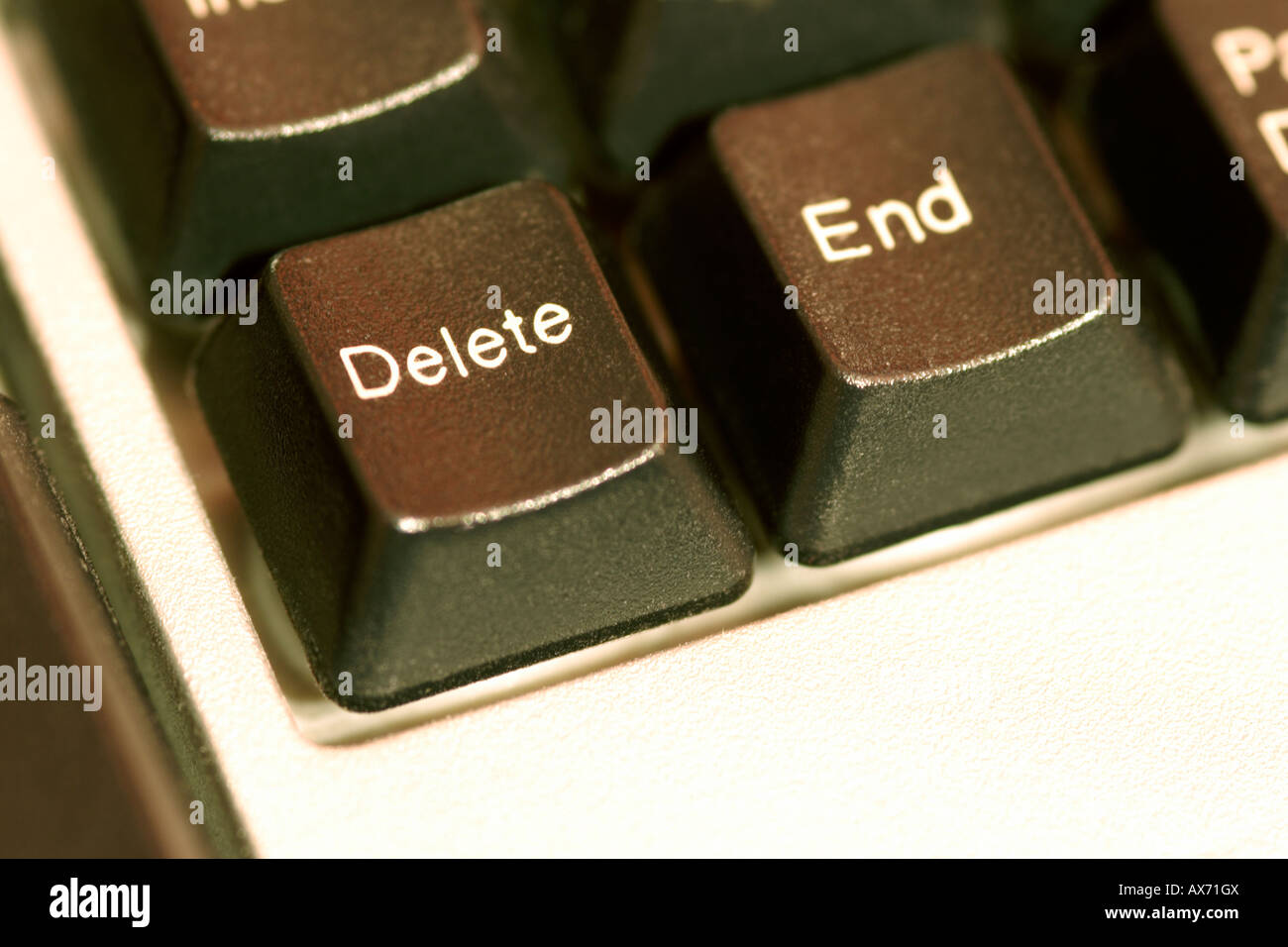 Delete and end buttons on computer keyboard close up Stock Photo - Alamy
