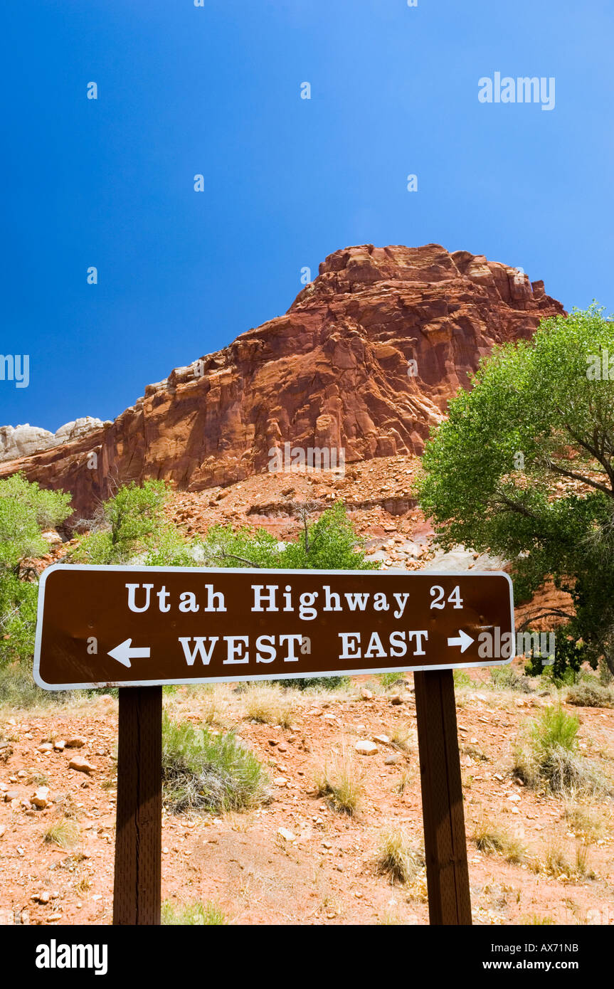 Unhelpful road sign, Highway 24, Utah, USA Stock Photo - Alamy