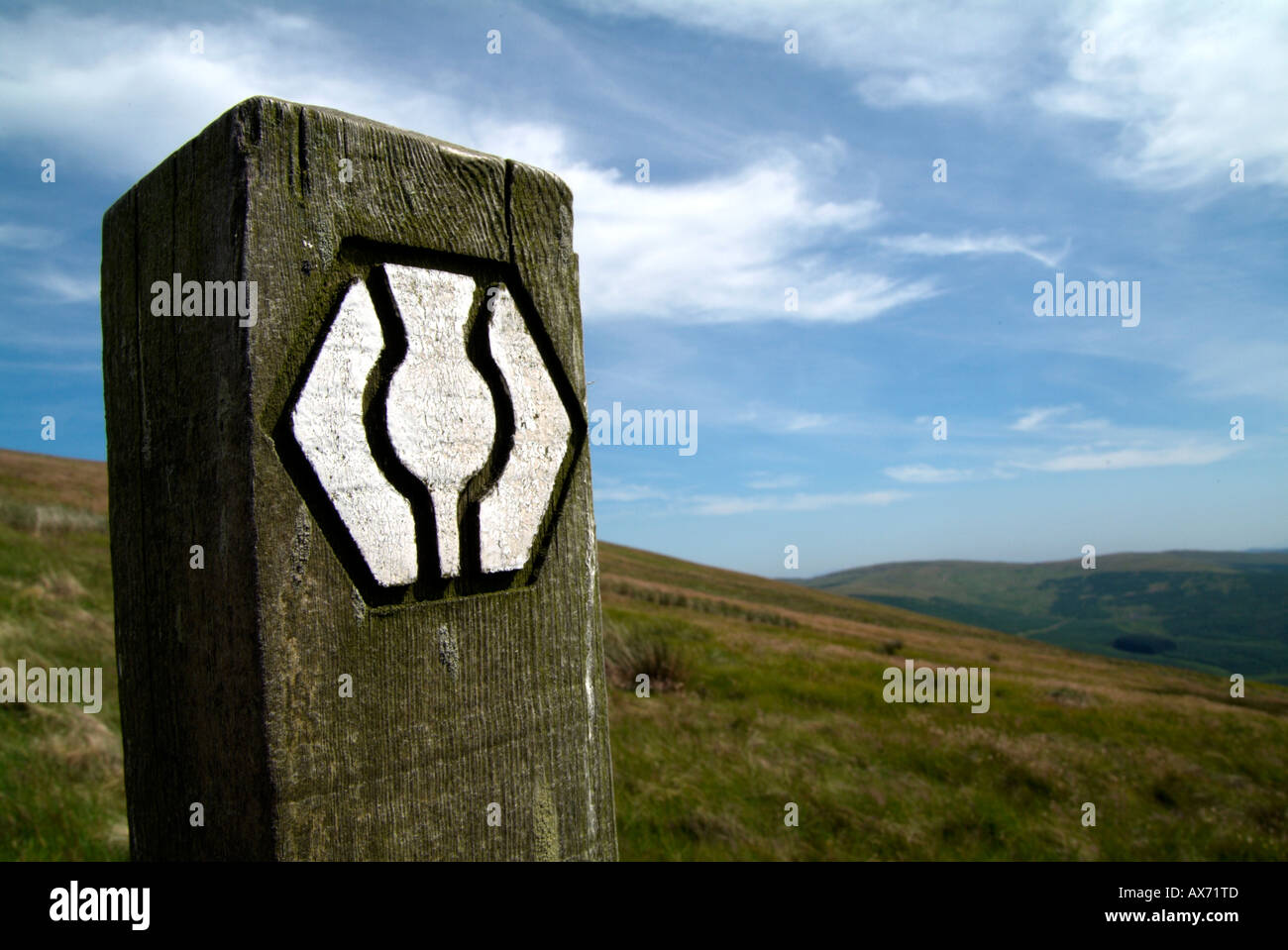 Southern Upland Way waymarker Stock Photo - Alamy