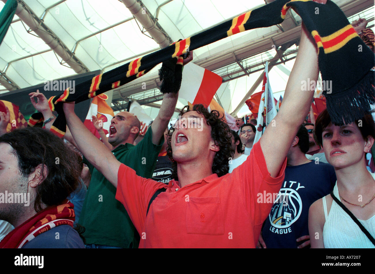 football fans singing at the olympic stadium rome Stock Photo - Alamy