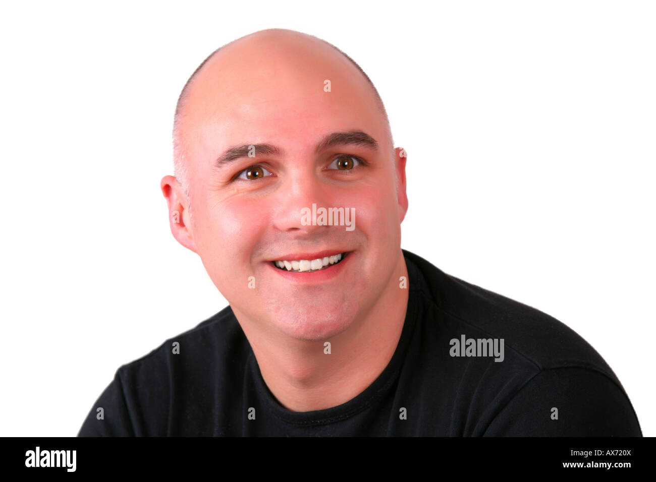 Portrait of a bald man smiling Stock Photo - Alamy