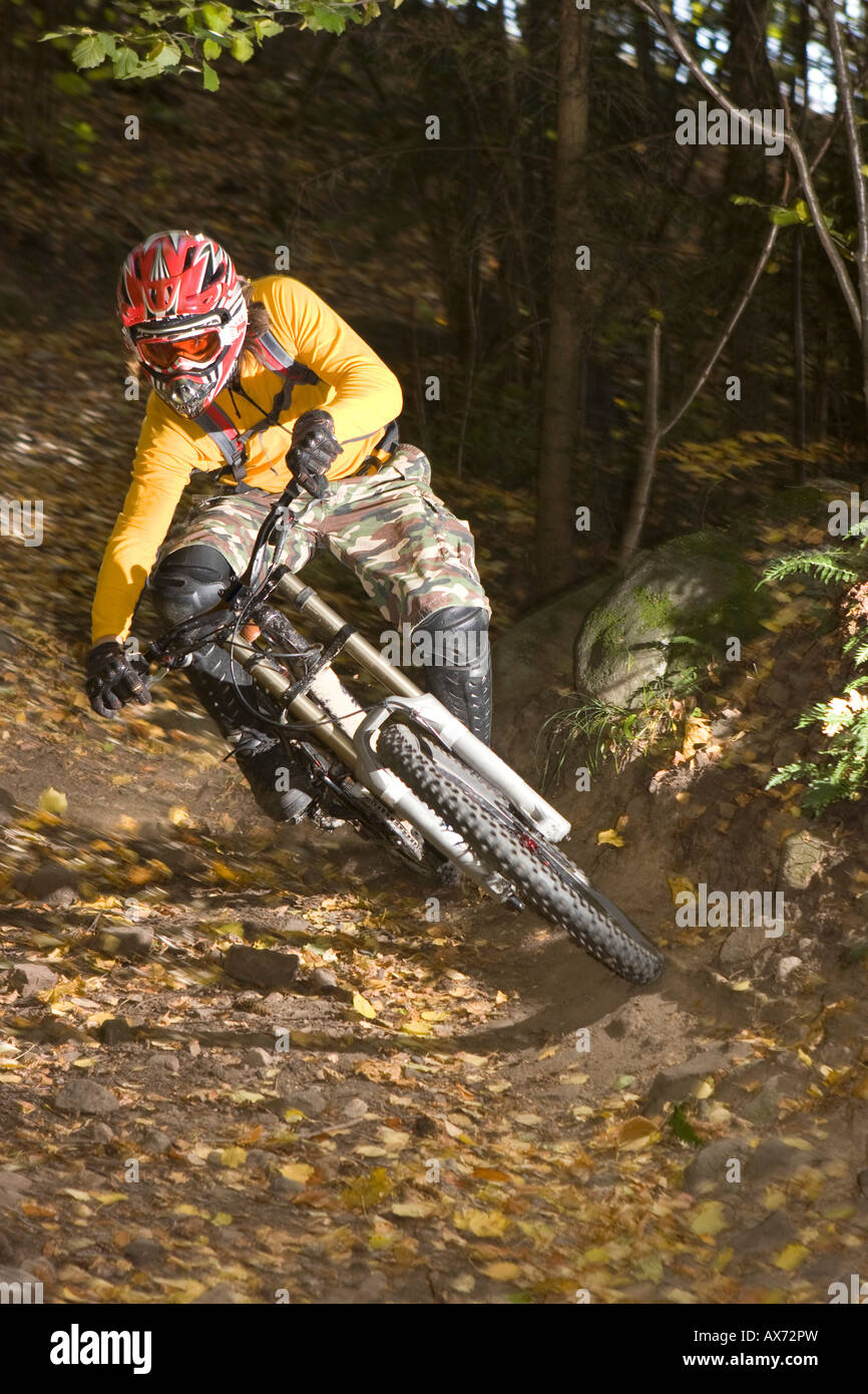 Italy, Southern Tyrol, man mountain biking Stock Photo - Alamy