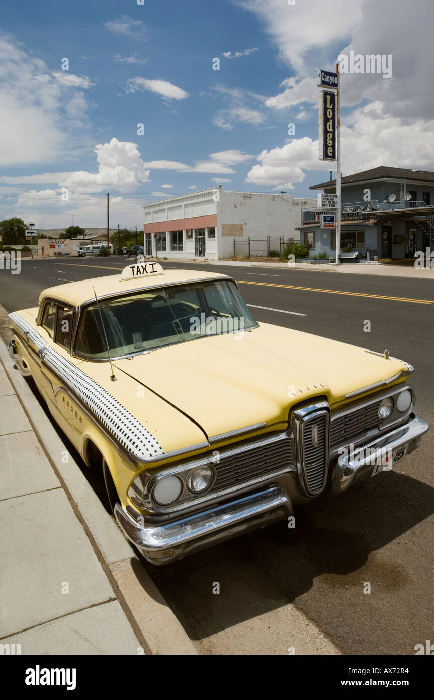 Classic 1958 Ford Edsel Yellow Cab, Seligman, Route 66, Arizona, USA ...