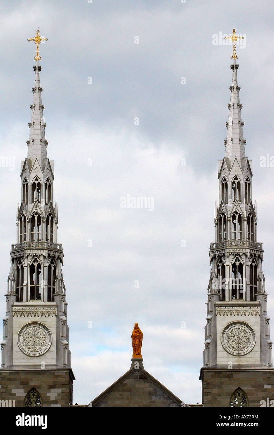 Two church spires with crosses on top Stock Photo - Alamy