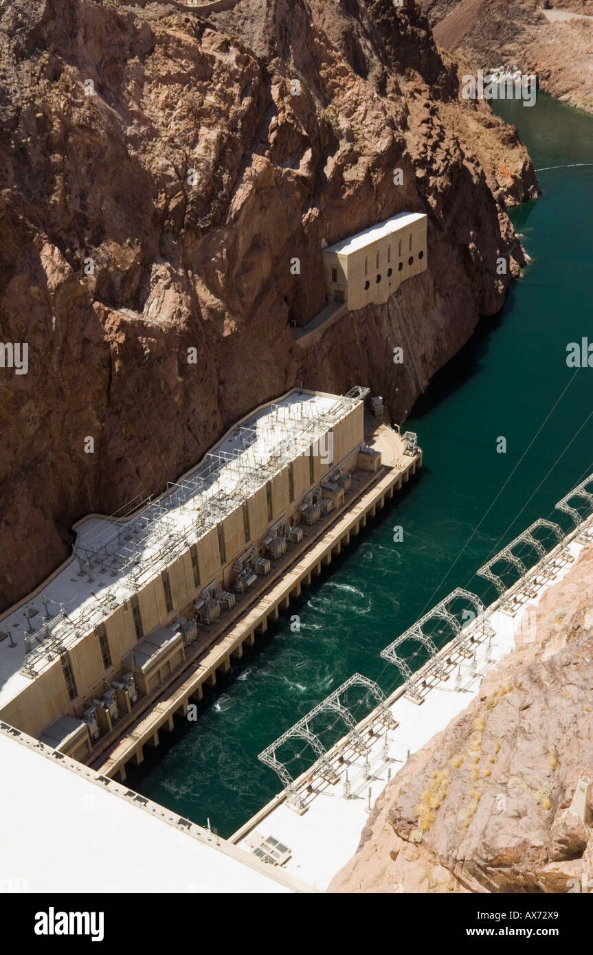 Looking down into the gorge below the Hoover Dam, Nevada, USA Stock ...