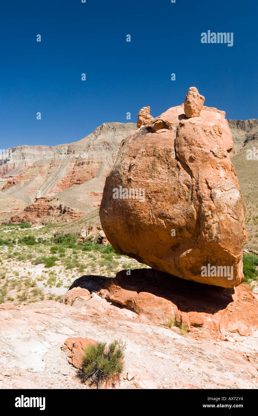 Balancing rock beside the highway, Utah, USA Stock Photo - Alamy