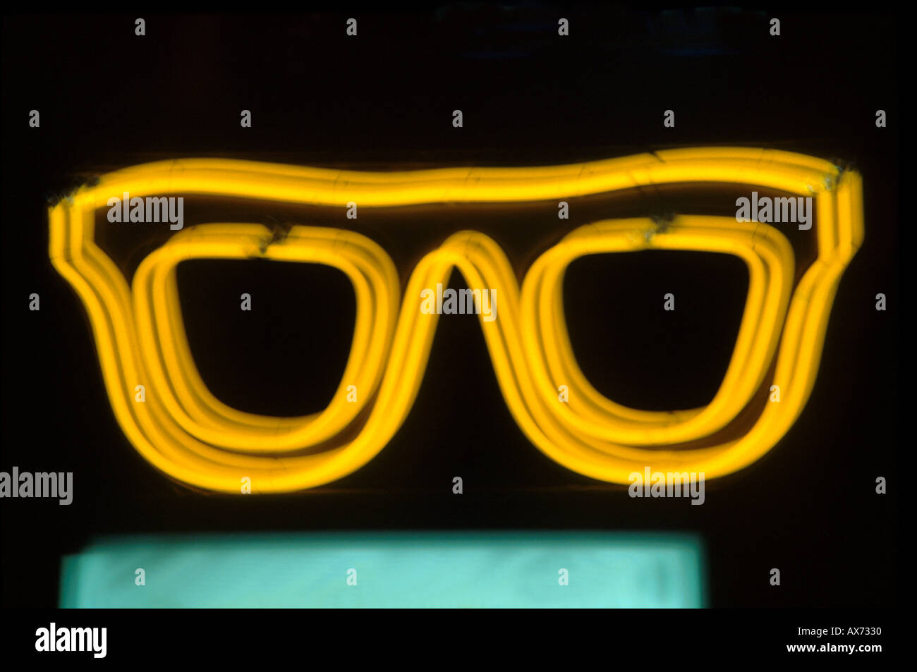 neon spectacles glasses sign Stock Photo - Alamy