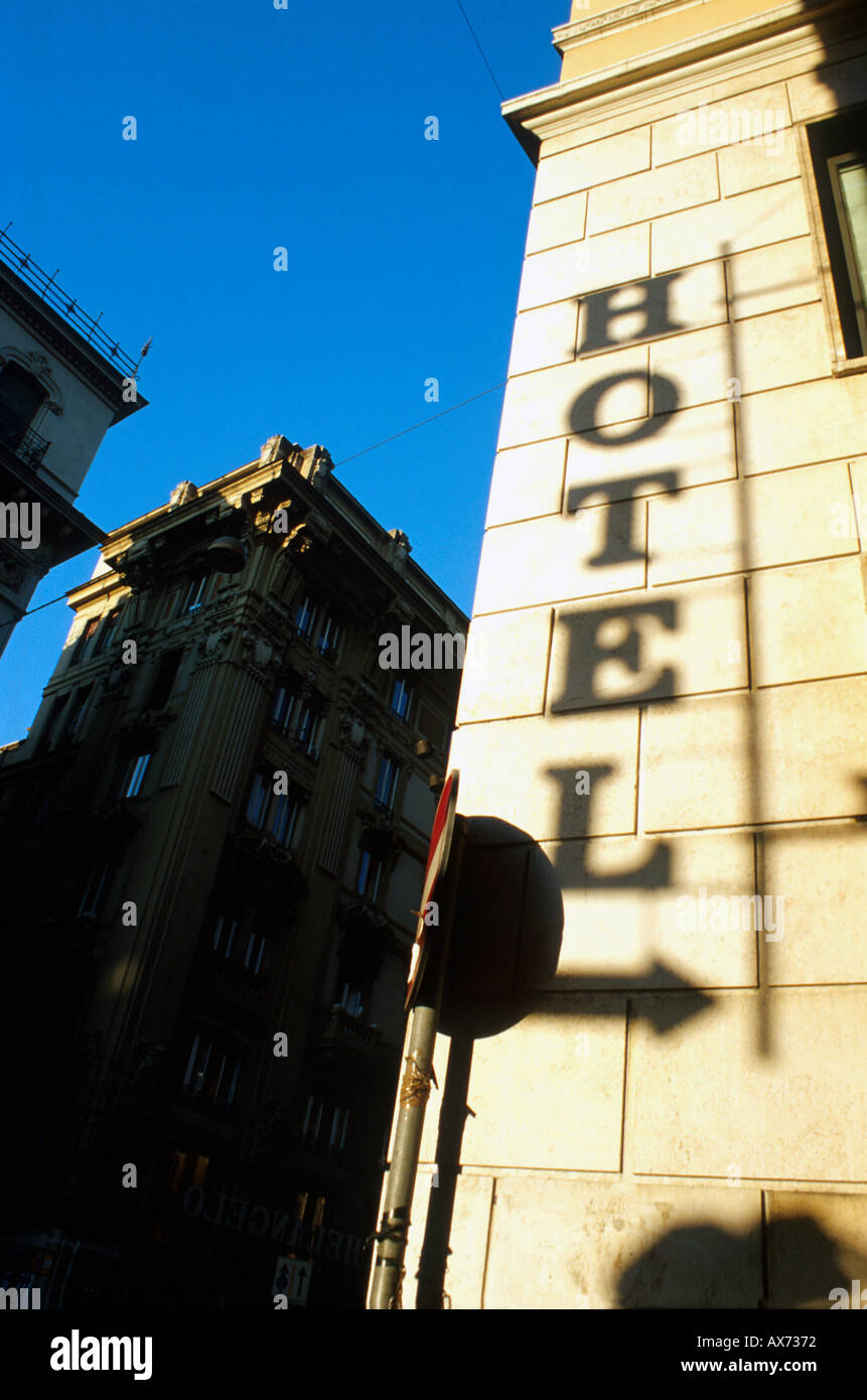 reflection of hotel sign Stock Photo - Alamy