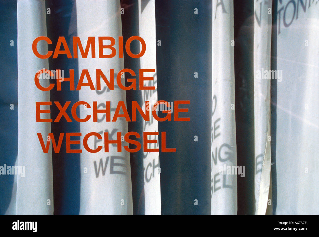 Foreign currency exchange sign Stock Photo - Alamy