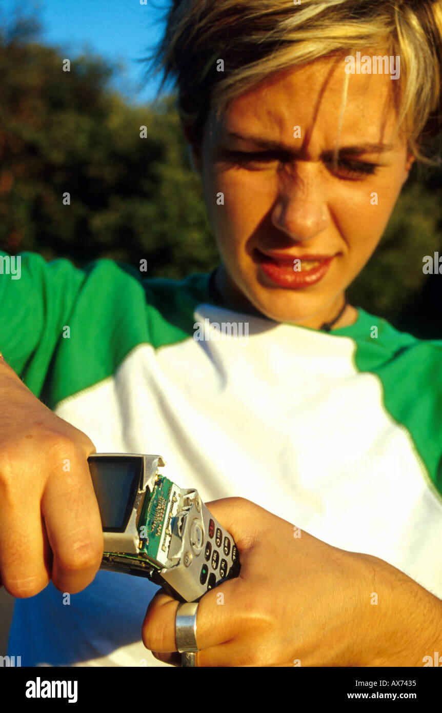 Sad angry depressed blonde teenager hi-res stock photography and images ...