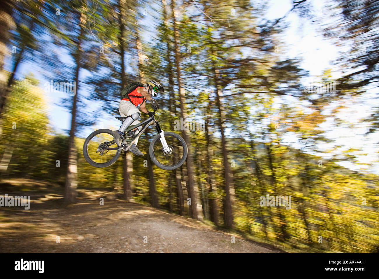 Italy, Southern Tyrol, man mountain biking Stock Photo - Alamy