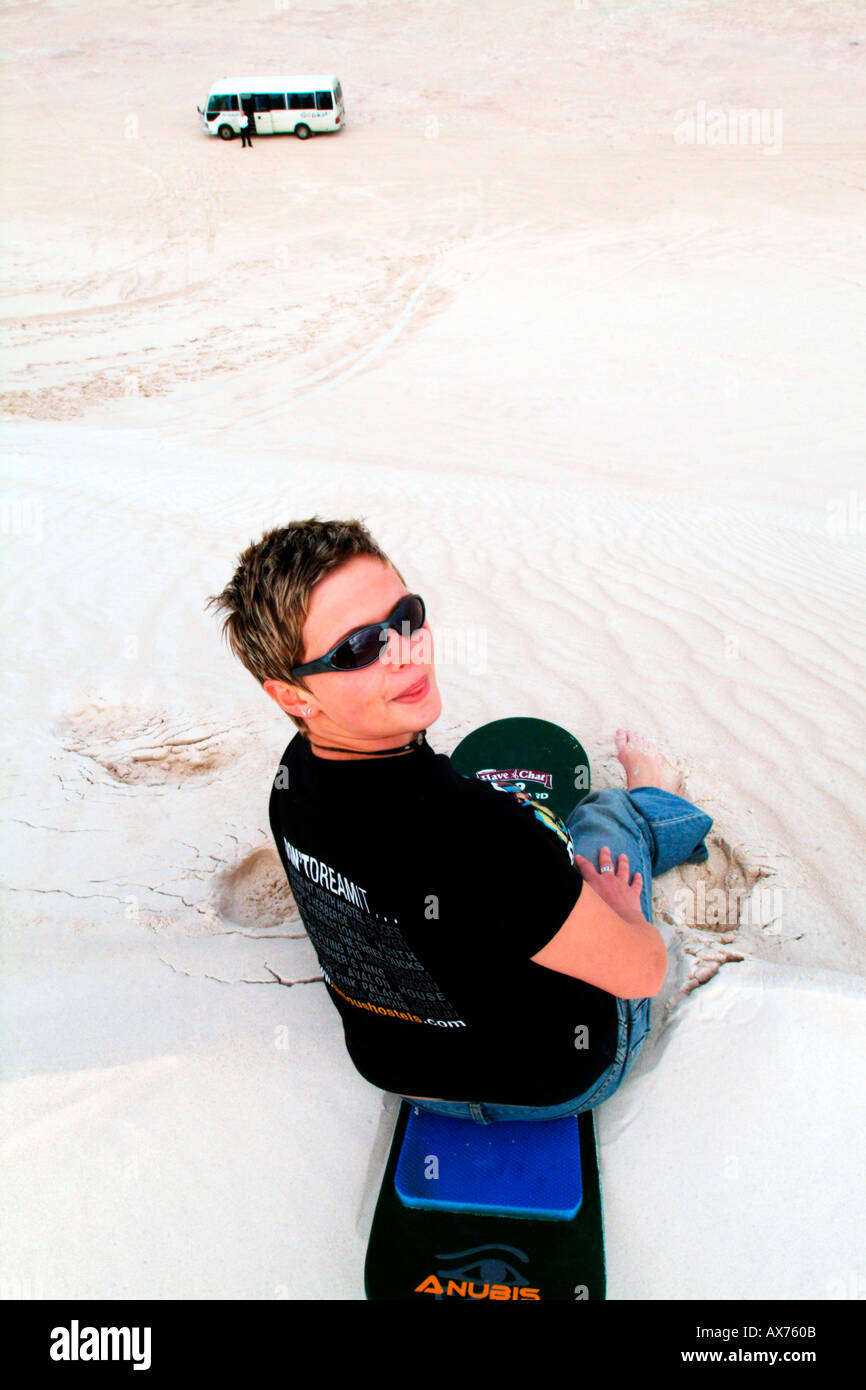 Sandboarding on the lancelin dunes Western Australia Stock Photo - Alamy