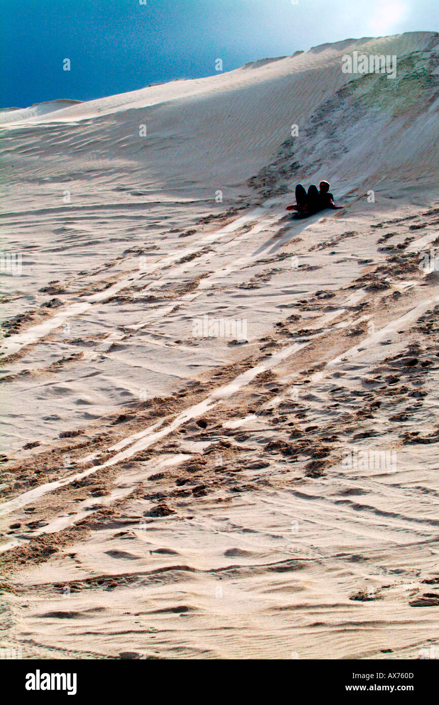 Sandboarding on the lancelin dunes Western Australia Stock Photo - Alamy