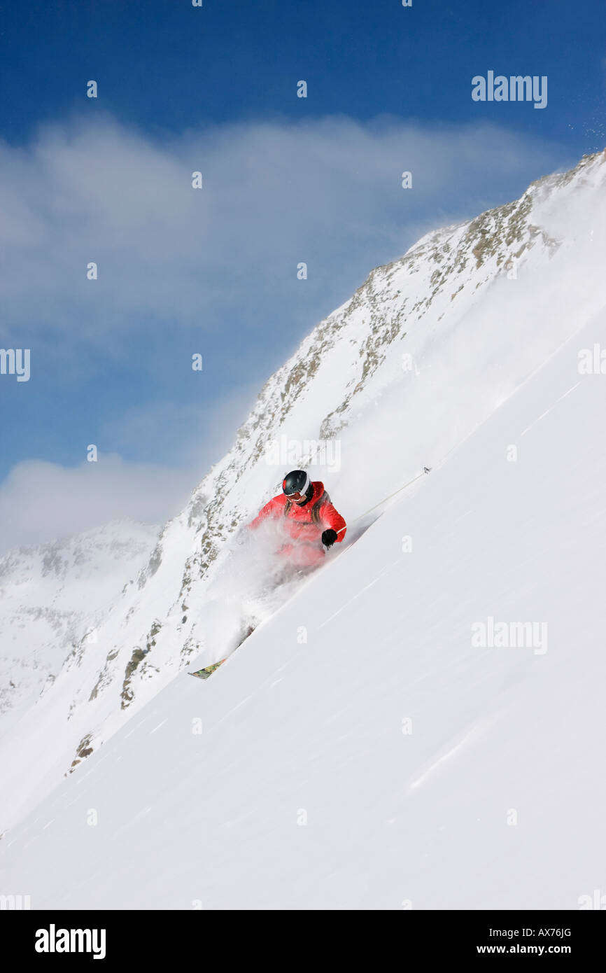 Austria, Tyrol, Stubai valley, man skiing Stock Photo - Alamy