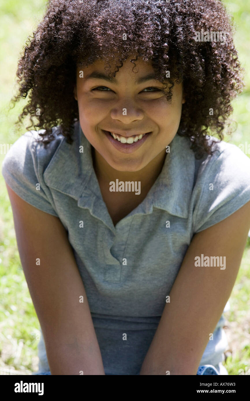 Portrait of a girl smiling Stock Photo - Alamy