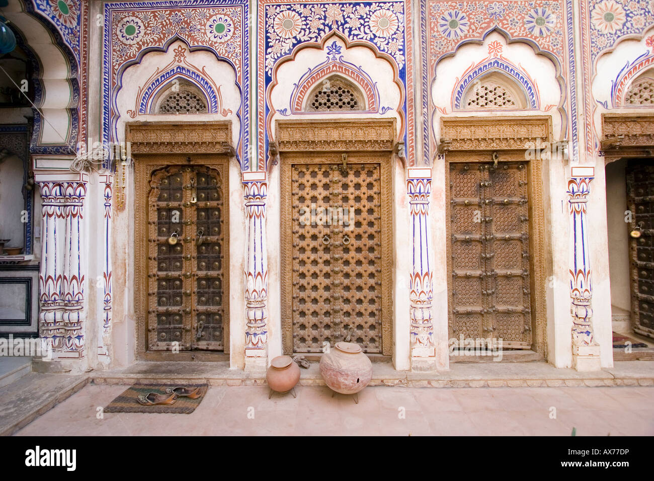 doors of haveli in Fatehpur in Shekawati Stock Photo - Alamy