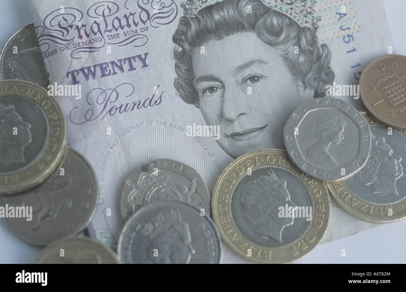 Pound coins British currency Stock Photo - Alamy