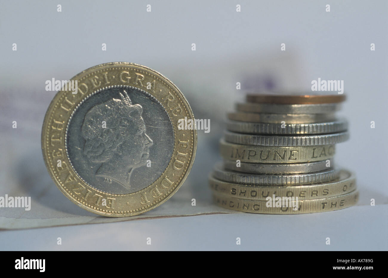 Pound coins British currency Stock Photo - Alamy